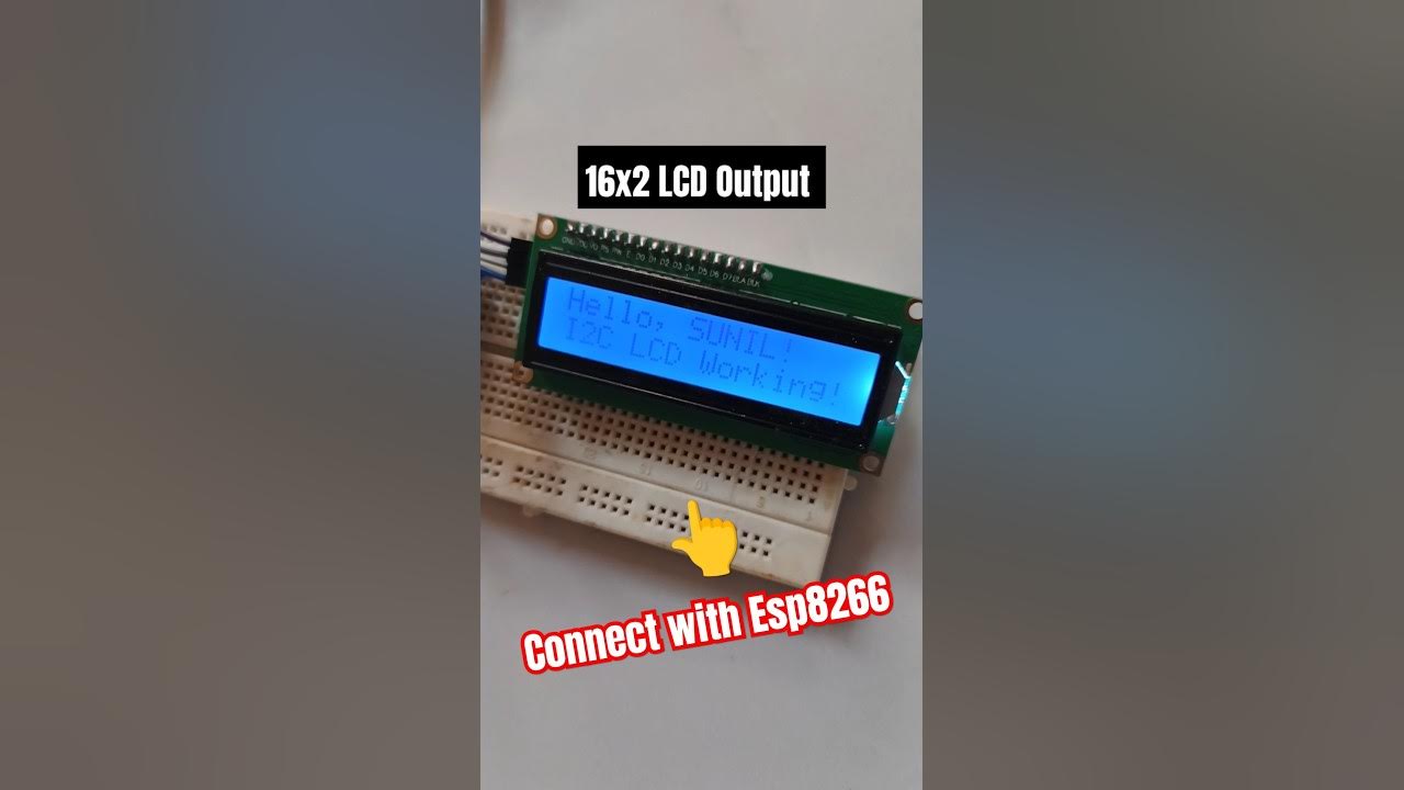 16x2 lcd display connect to Esp8266 #esp8266 #lcd #arduino #project #ultrasonicsensor #coding ...
