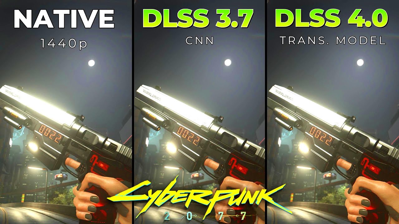 DLSS 4 TRANSFORMER MODEL vs. DLSS 3.7 vs. NATIVE 1440P IN CYBERPUNK ...
