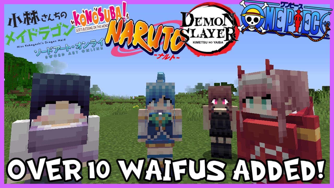 YOUR ANIME WAIFUS IN MINECRAFT! Minecraft Waifucraft Mod Review - YouTube