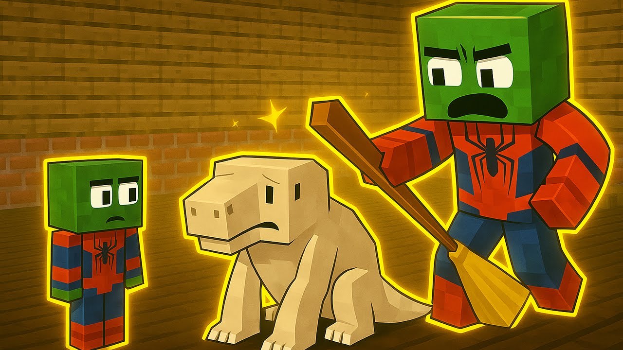 Zombie Boy Sees His Bad Dad Hurt the Dinosaur 😢 | Minecraft Animation ...