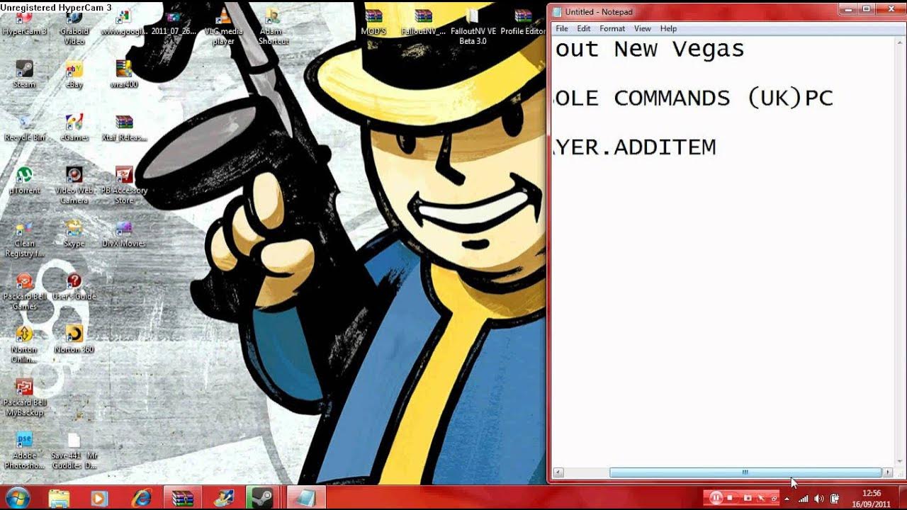fallout new vegas console command tutorial - YouTube