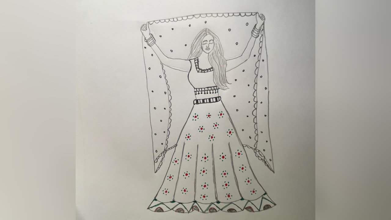 Amazing drawing technique of how to draw a tradition girl. #girl ...