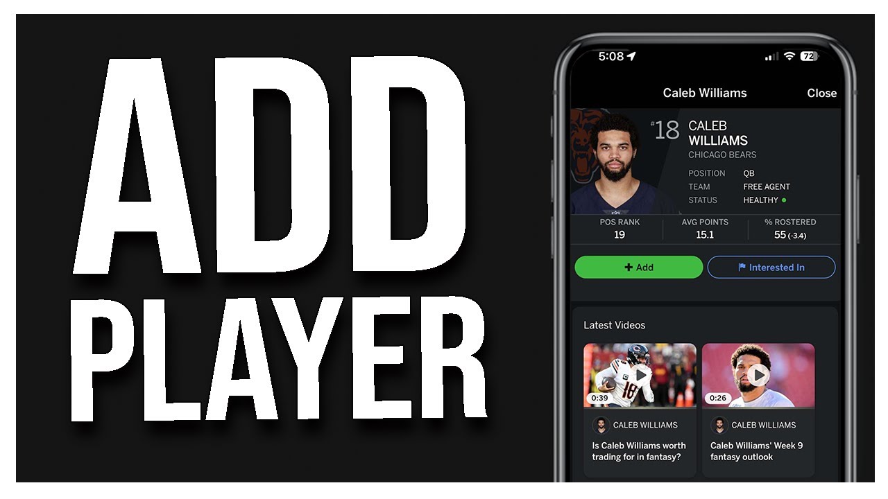 How to ADD PLAYERS on ESPN Fantasy Football (Free Agents/Waiver Wire ...