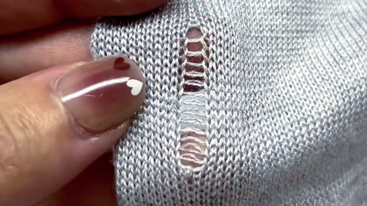 The Easiest Way to Repair Holes in Knitted Sweaters (Missing Stitches ...