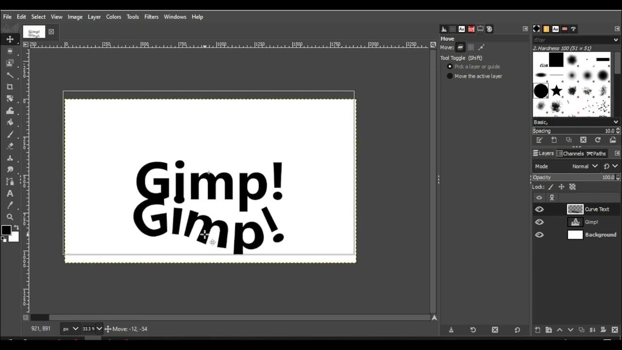 GIMP: TYPOGRAPHY CURVE TEXT - YouTube