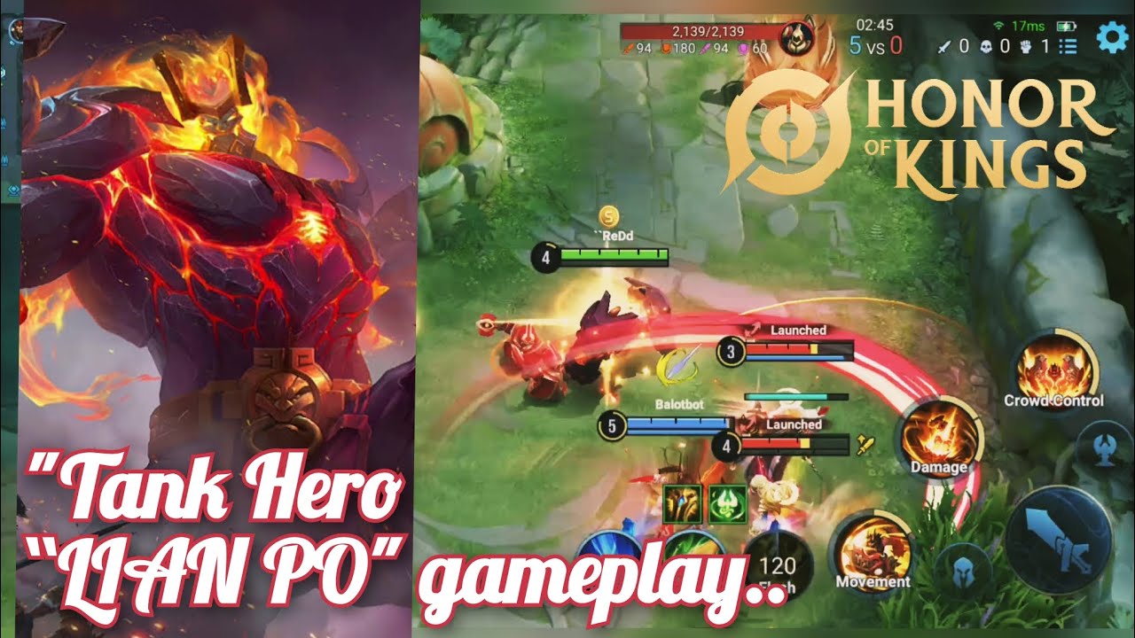 Honor of kings Tank hero "Lian Po" Gameplay. magandang tank hero sa HOK ...