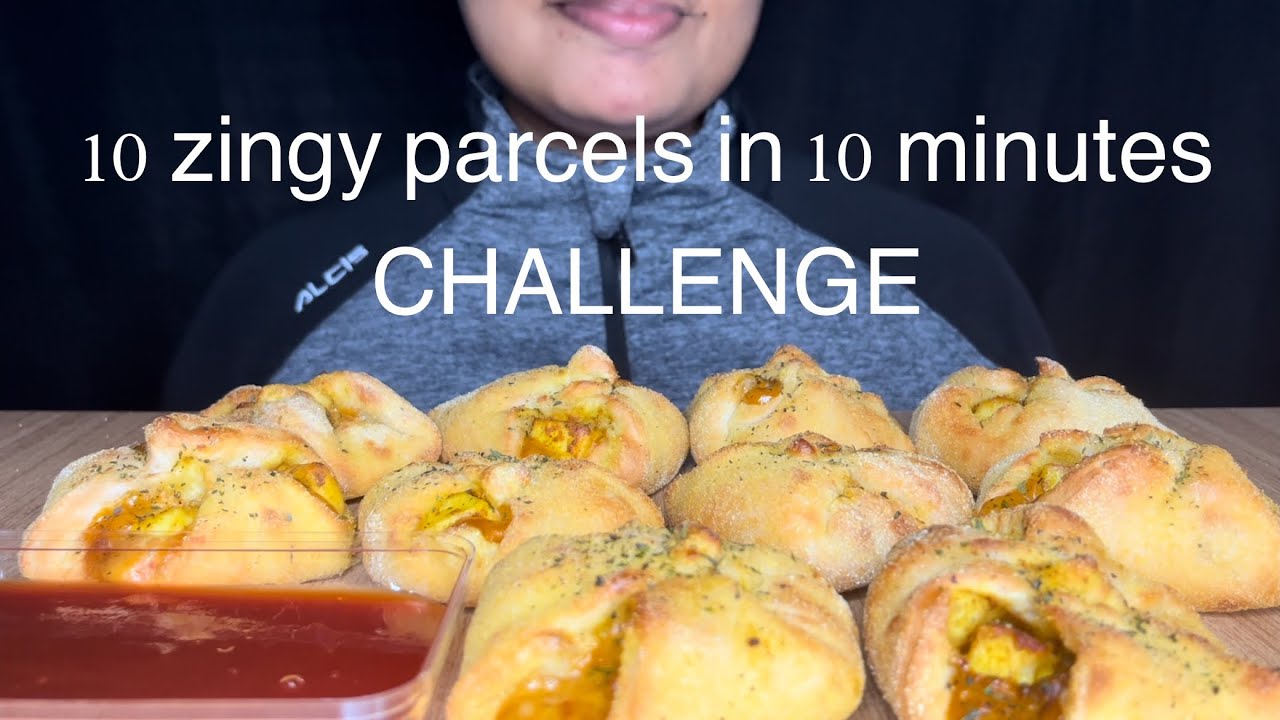 CAN I EAT 10 ZINGY PARCELS IN 10 MINUTES ? | WATCH TO FIND OUT | ASMR ...