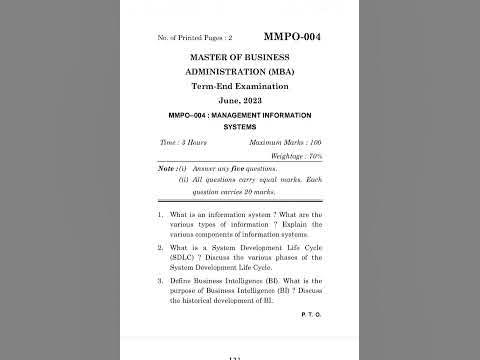 MMPO-004 JUNE-2023 QUESTION PAPER IGNOU - YouTube