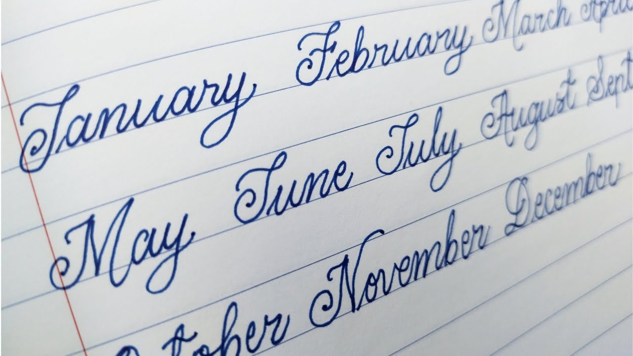 How to write Cursive handwriting | Months of the year - YouTube