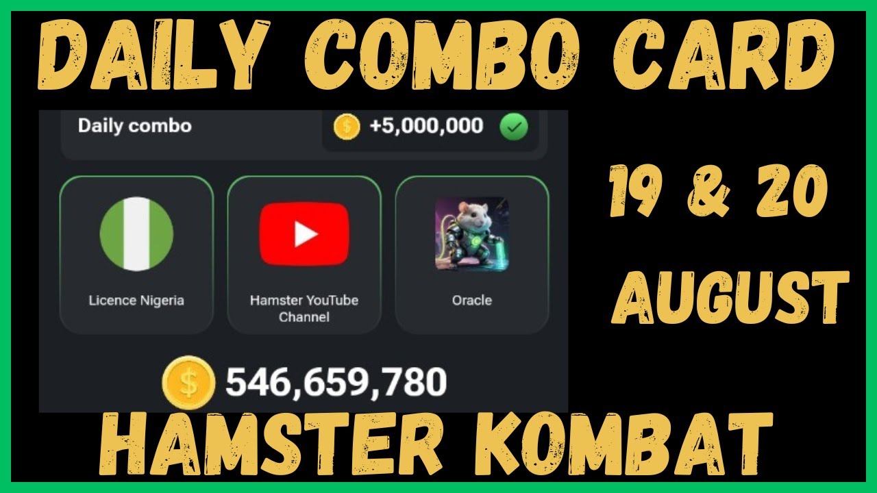 hamster Kombat daily combo card | combo card today | combo card 20 ...