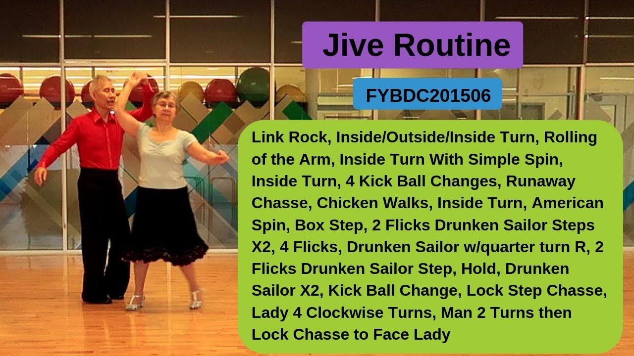 Jive 1 min routine - 4 Kick Ball Change, Chicken Walk, Jazz Box, Flick ...