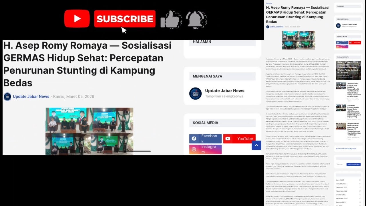 H. Asep Romy Romaya — Sosialisasi GERMAS Hidup Sehat: Percepatan ...