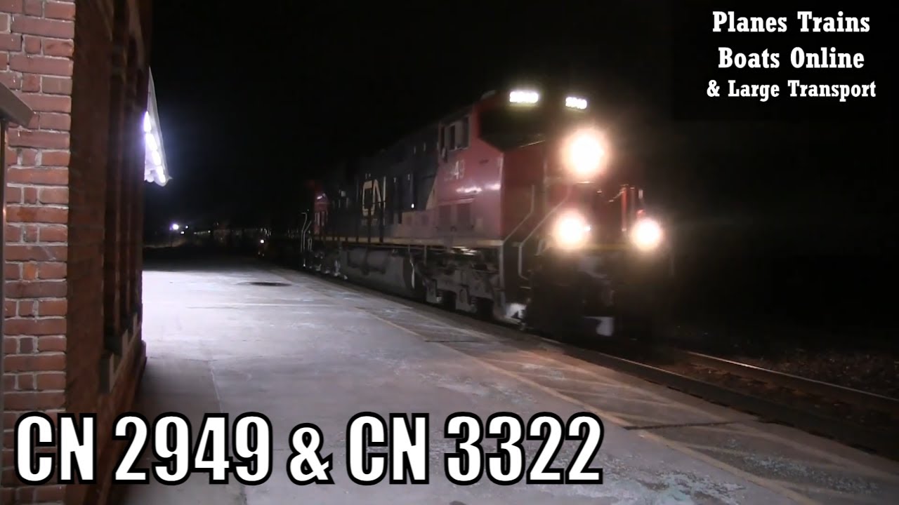 Manifest Train CN 2949 & CN 3322 Locomotives Strathroy Sub - YouTube