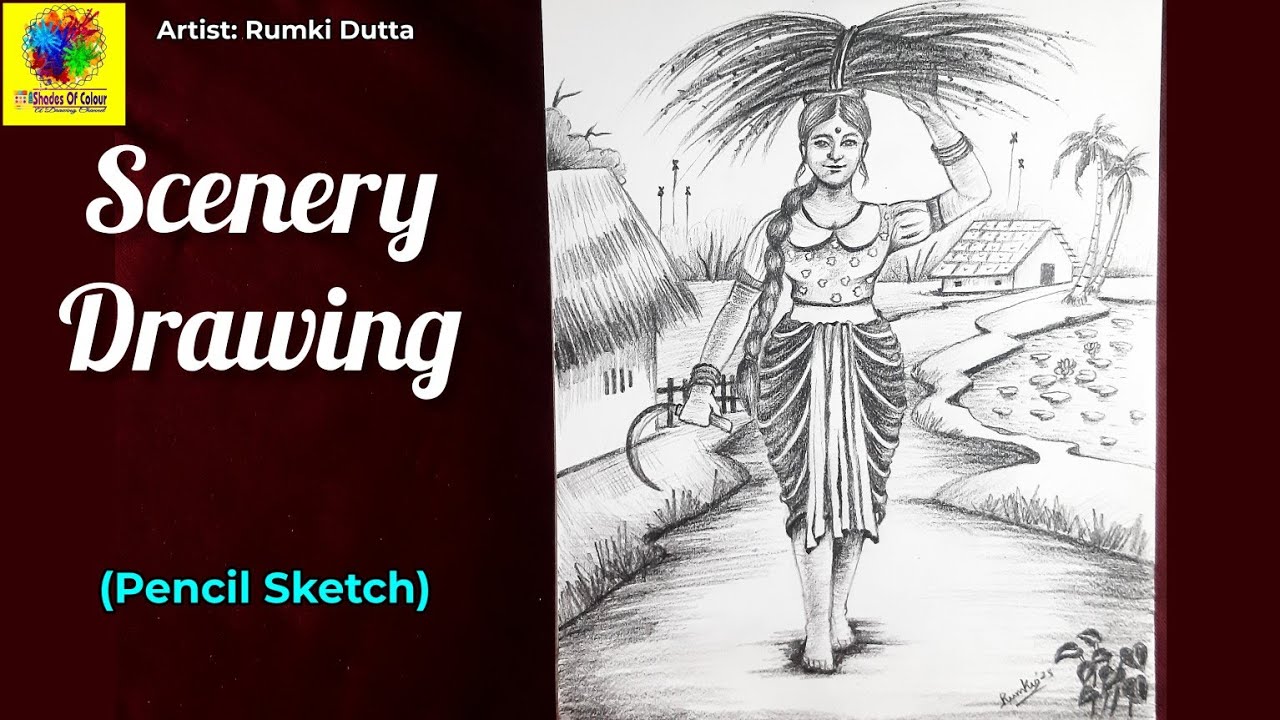 Adivasi Drawing 🎨|| গ্রামের আদিবাসী মেয়ে আঁকা🖌|| Drawing Step by Step ...