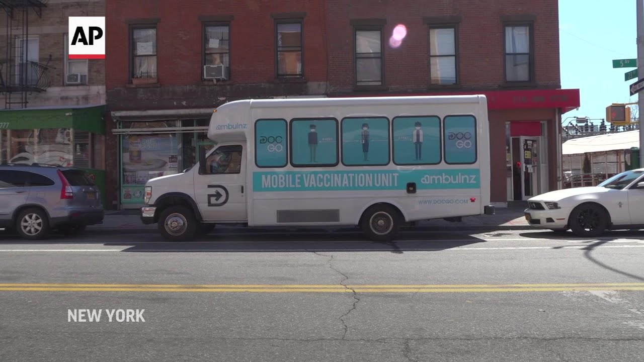 Vaccination bus to help NYC neighborhoods in need - YouTube