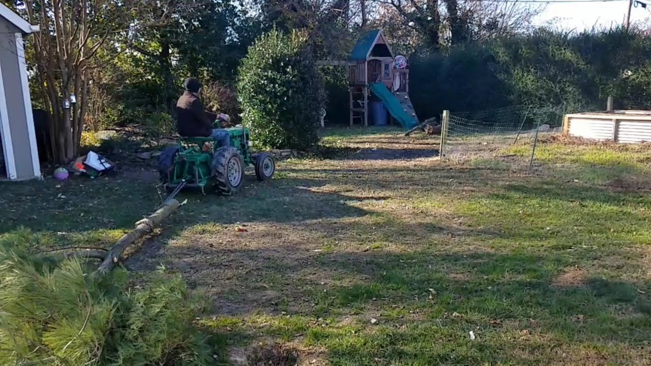 Using the homemade tractor for some autumn work. - YouTube