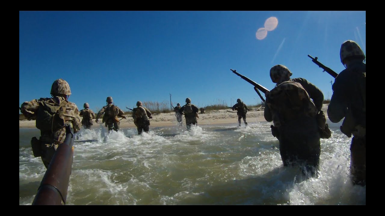 WWII Reenactment Tarawa Beach Landing and Airfield Assault - YouTube