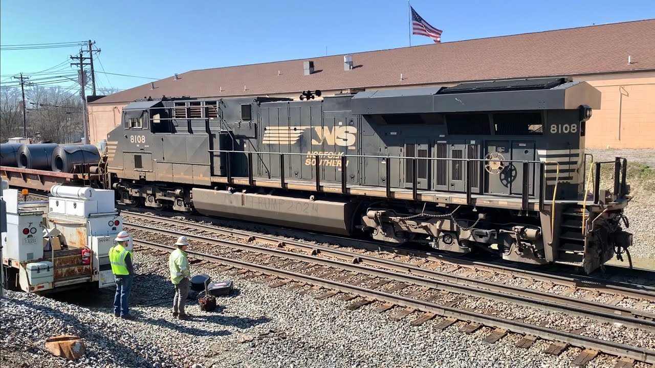 Train Sanding The Rails Up The Big Hill! DPU Shoving Hard! Train Under Me Tip Toes Down The Hill ...