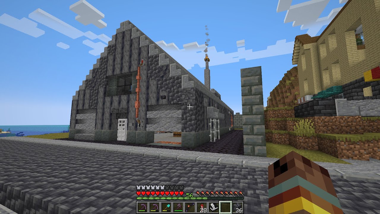 Minecraft: Building a Tool Shop and Industrial Warehouse - YouTube