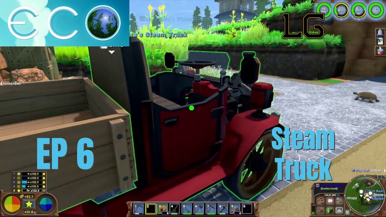 Let's Play Eco Multiplayer Ep 6 - It's The Age Of Steam Trucks - YouTube