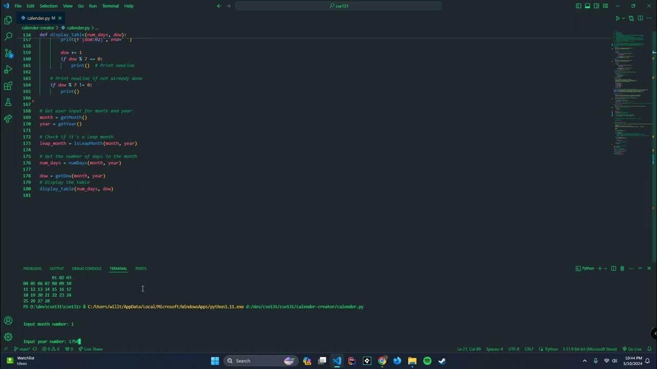Python Calendar Creator - YouTube