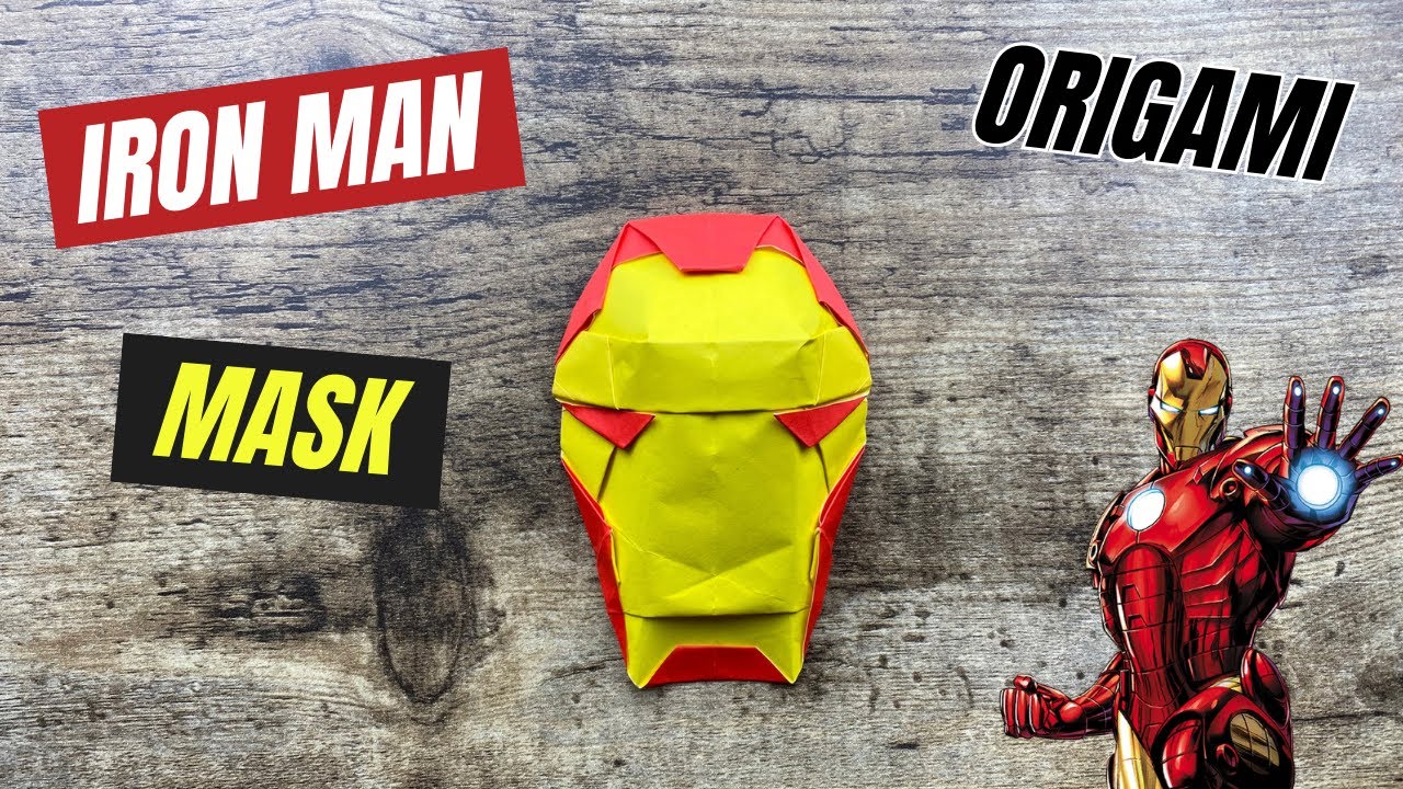 IRON MAN MASK EASY ORIGAMI TUTORIAL MARVEL COSPLAY | DIY IRON MAN ...