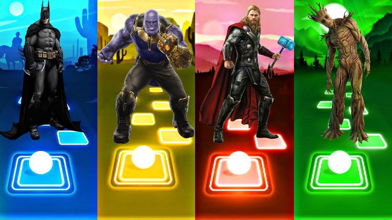 Telis Hop EDM Rush - Batman vs Thanos vs Thor vs Groot - YouTube