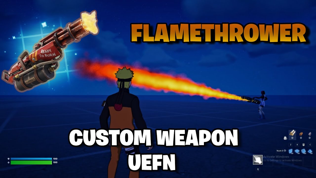 FLAMETHROWER🔥 - Custom Weapon UEFN (Fortnite Creative) - YouTube