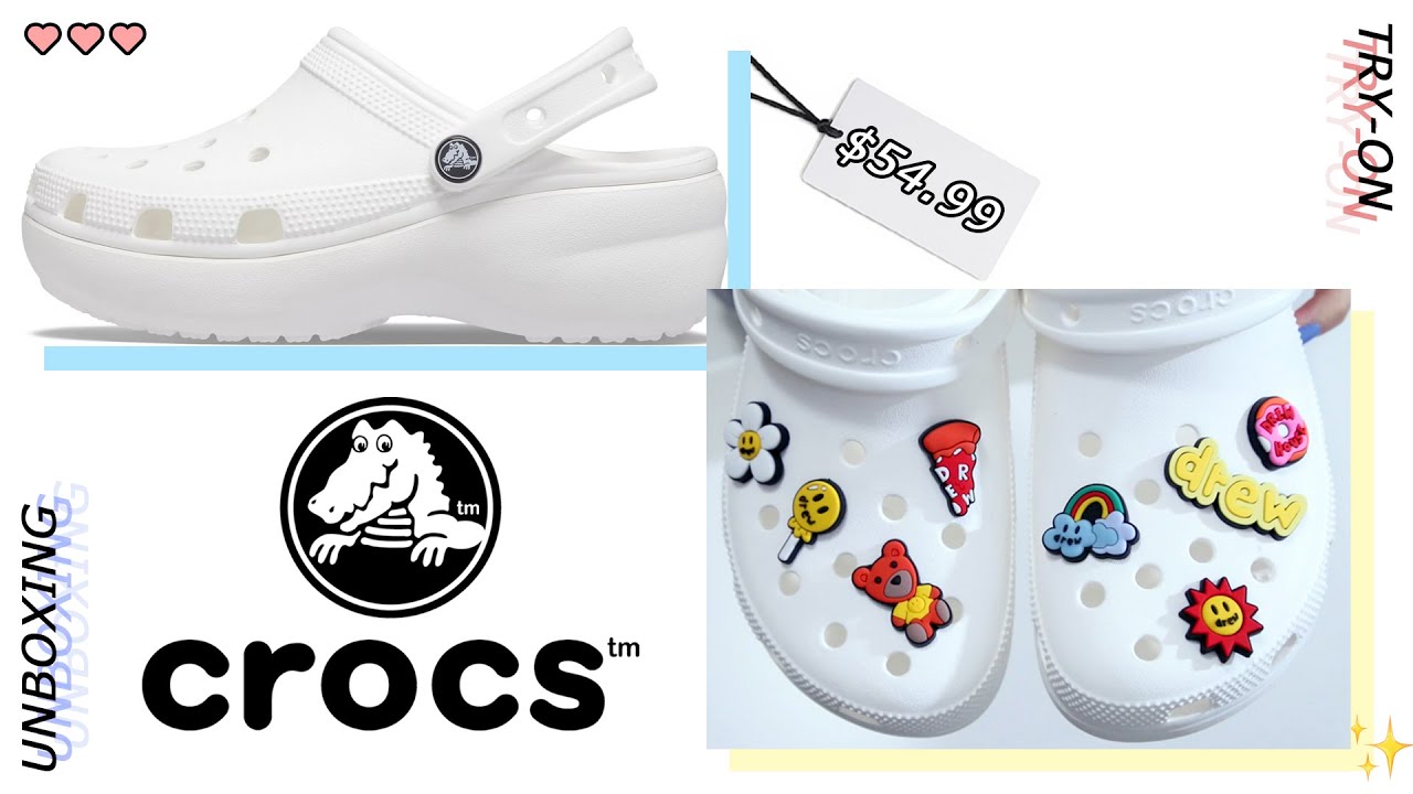 CROCS Classic Platform Clogs | Unboxing, Decorating & Try-on | AERIN ...