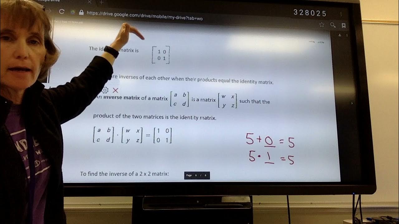 Algebra II Part 2 10-4 Determinant and Inverses - YouTube
