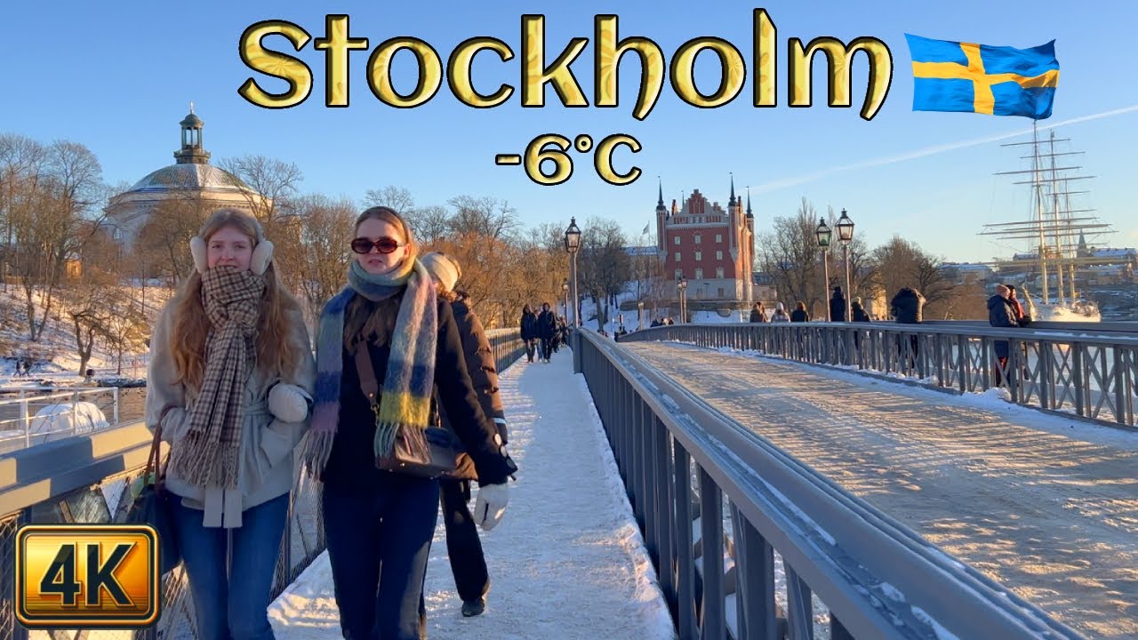 Cold and Snowy 4K Walk in Stockholm, Sweden - YouTube