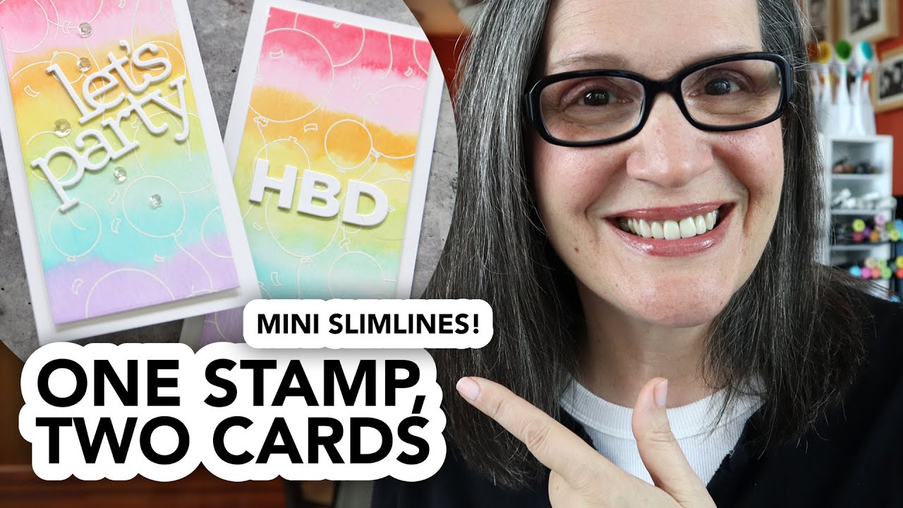 Get two cards from one big cling stamp! Card making time saver! - YouTube