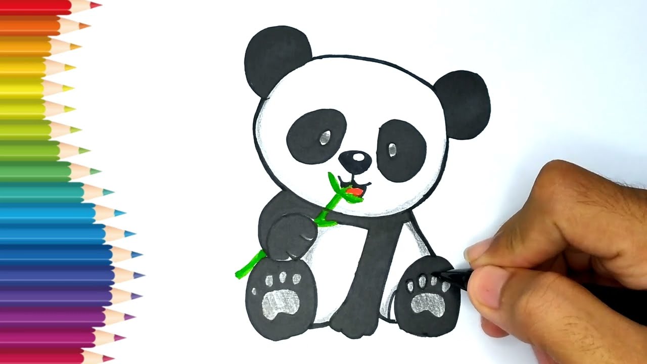 Menggambar dan mewarnai panda untuk anak-anak | Drawing and coloring ...
