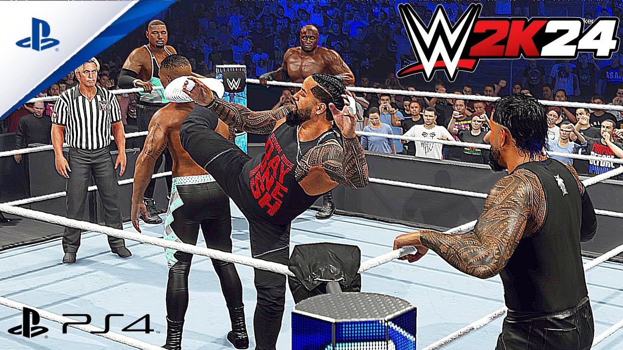 WWE 2K24 - Jey & Jimmy Uso Vs Street Profits Bobby Lashley | Handicap ...