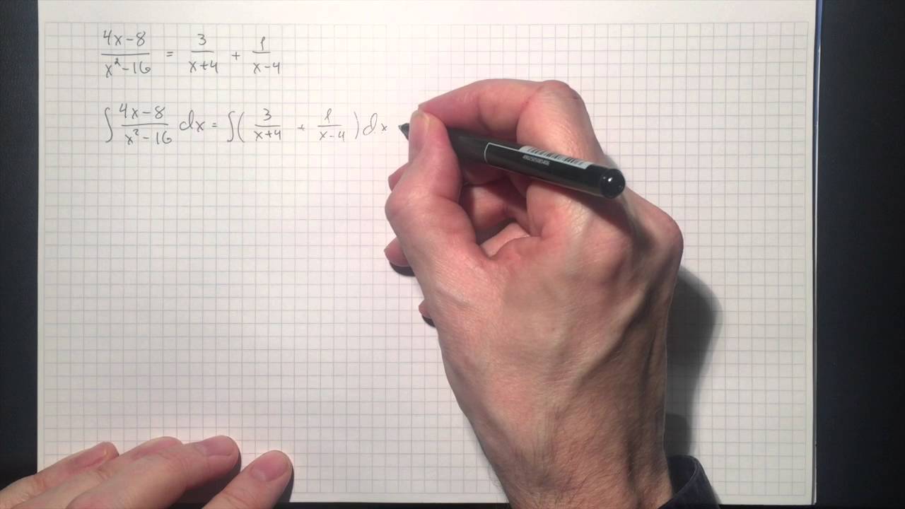 Matematikk R2: Integrasjon ved delbrøkoppspalting - YouTube