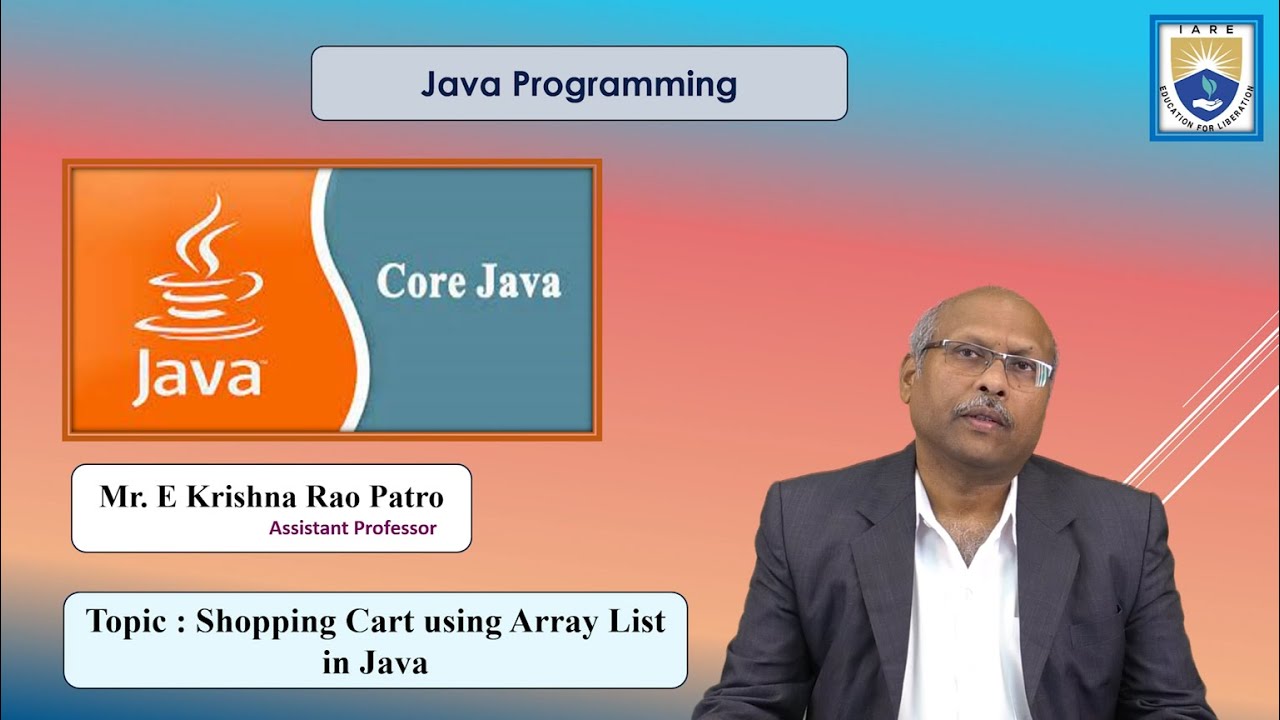 Shopping Cart using Array List in Java by Mr. E Krishna Rao Patro - YouTube