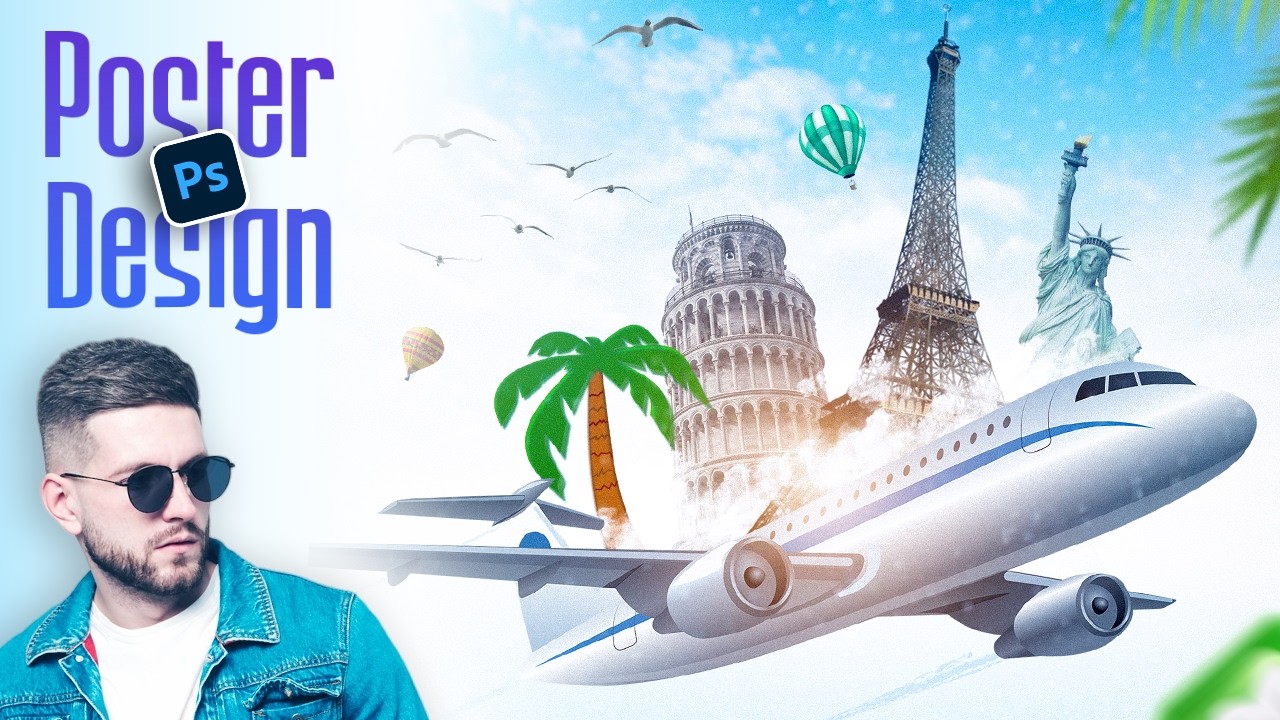 Travel poster design in Photoshop - YouTube