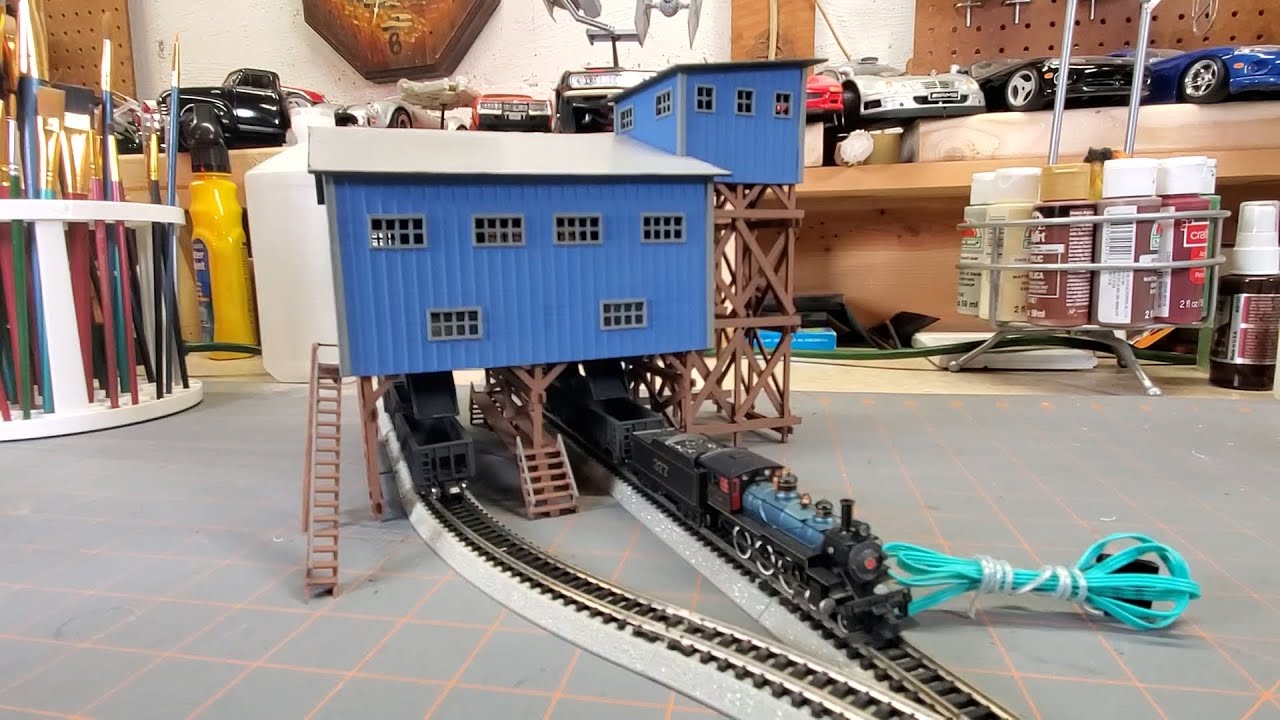 3D Printed Model Railroad, Coal Tipple, Part 2, The Weathering - YouTube