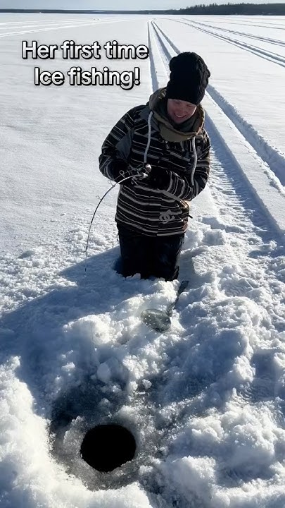 Snuck out for an afternoon for her first time ice fishing, she out ...