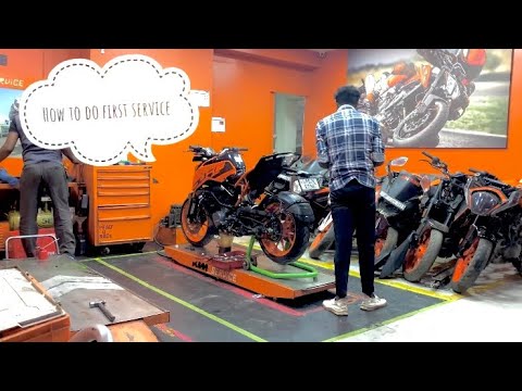 How to do first service at ktm showroom 🏍️ 😍😍 - YouTube