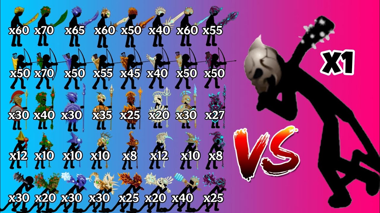 All stick figures skin's from weakest to strongest vs final boss - who ...
