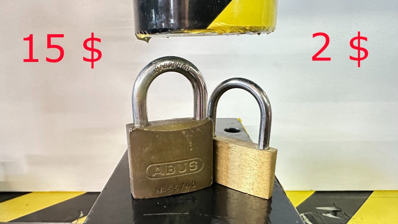 CHEAP VS EXPENSIVE PADLOCKS UNDER THE HYDRAULIC PRESS - YouTube