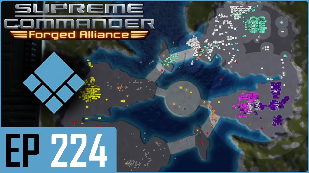 Supreme Commander FAF | Cast:224 | Survival | Crude Van horne core 5v5 ...