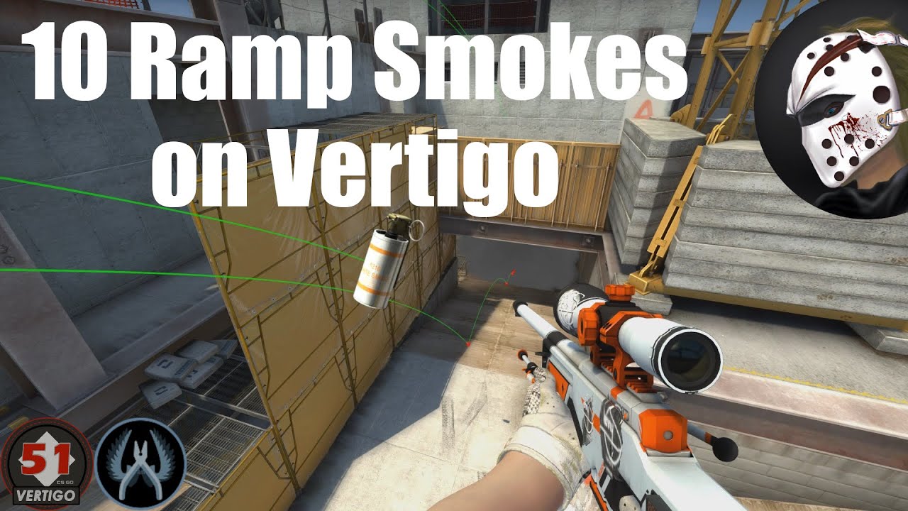 CS GO 10 Ramp Smokes on Vertigo (CT - Bottom Ramp) - YouTube