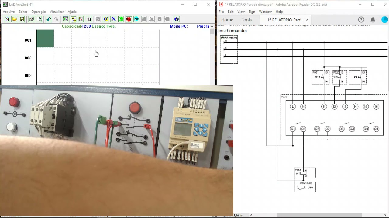 Pratica 1: Partida direta utilizando programação em Ladder - YouTube