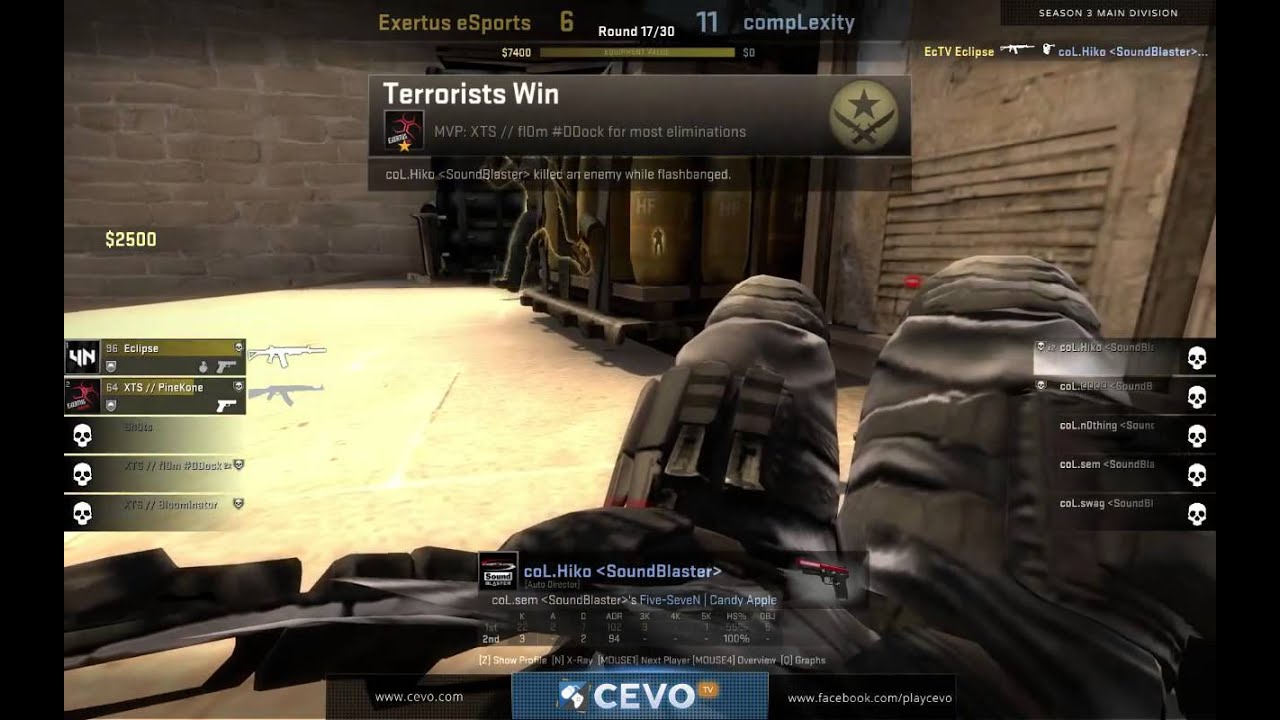 CEVO-Main CS:GO Season 3 Playoffs UB Finals: Complexity vs. Exertus on ...