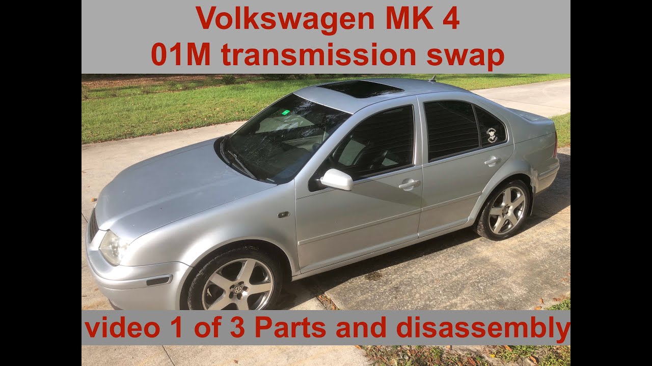 VW MK4 trans swap 01M 1 of 3 disassembly - YouTube