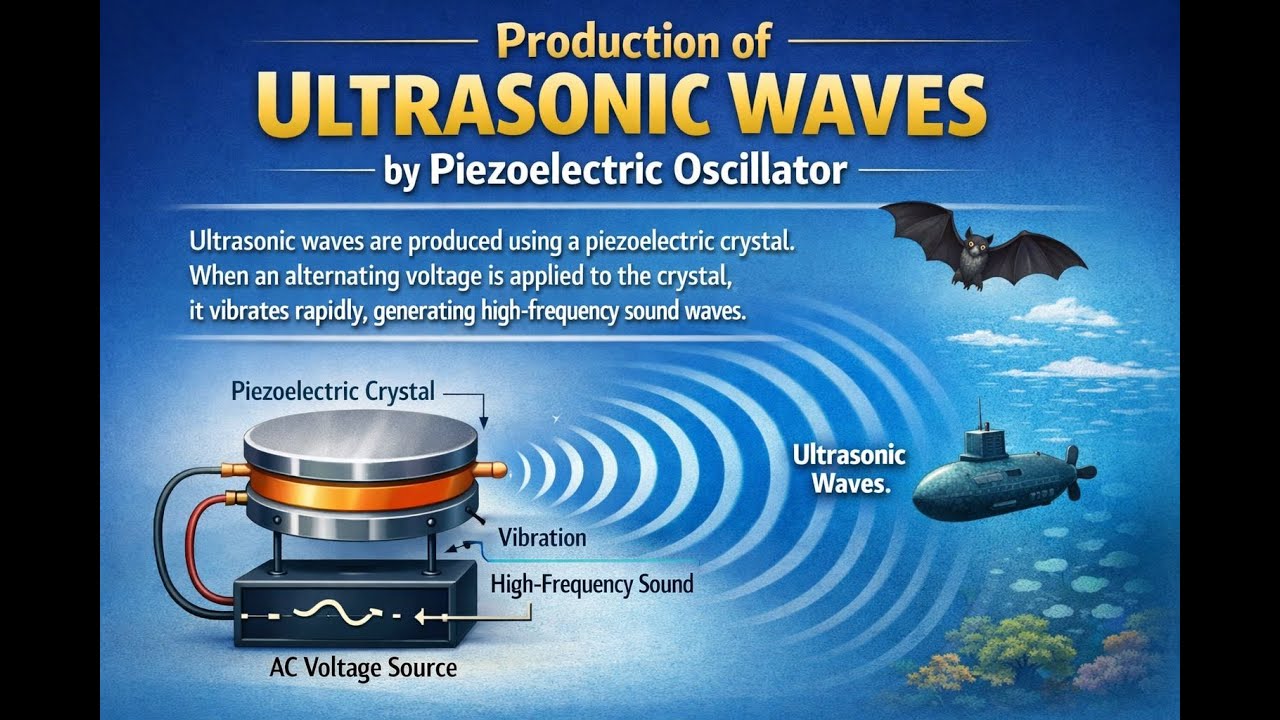 Piezoelectric Oscillator Method | Production of Ultrasonic Waves ...