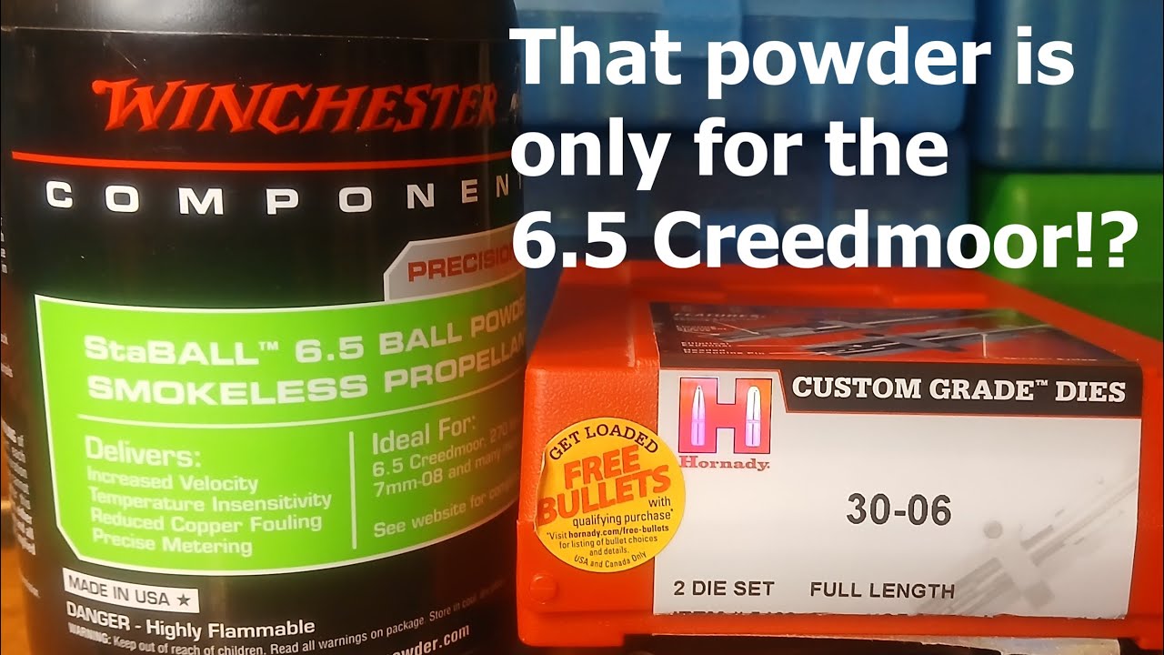 Reloading 30-06 with Winchester StaBall 6.5 powder - YouTube