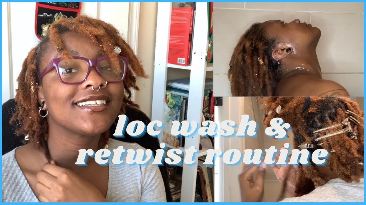 My Loc Wash & Retwist Routine | Two Strand Twist Starter Locs - YouTube